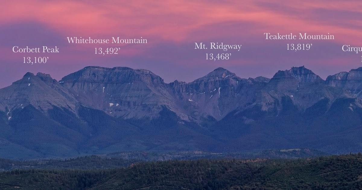 14er Art : Mountain Ranges with Peak Labeling