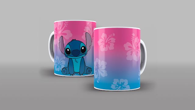 CANECA STITCH | Artes Gratuitas para Sublimação - Clube Das Estampas Grátis