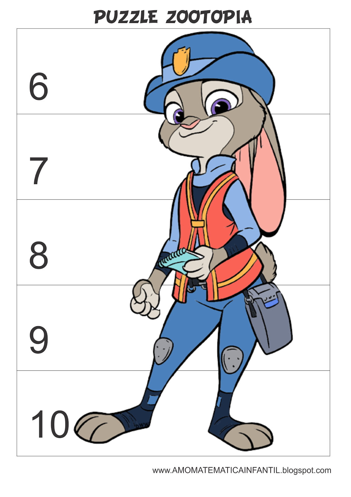 Puzzles Numéricos Filme Zootopia