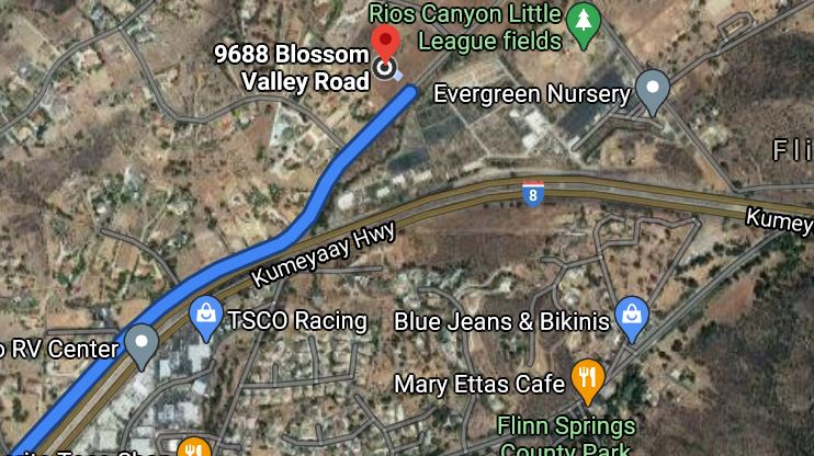 Map of area where Diana Moffitt was found via Google Maps