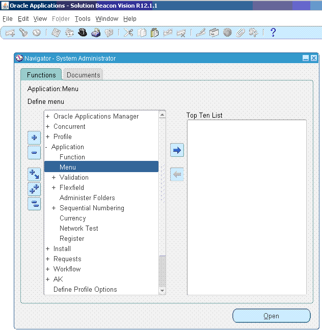 Oracle ERP: كيفيه عمل MENU