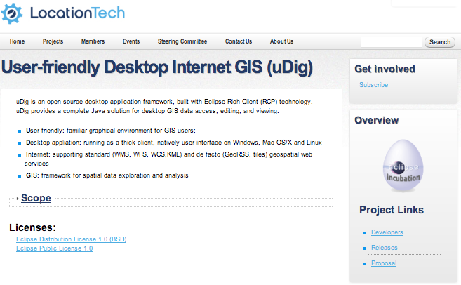 User-friendly Desktop Internet GIS: uDig Officially Joins LocationTech