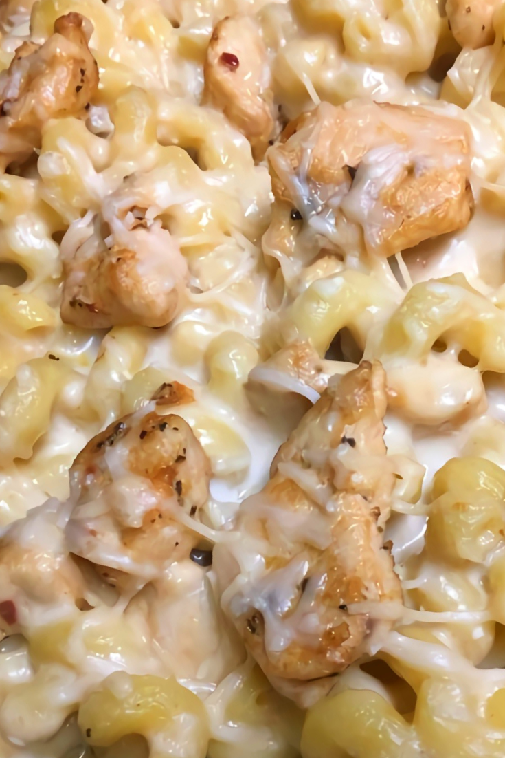 Four Cheese Chicken Pasta Bake #Food #Recipes