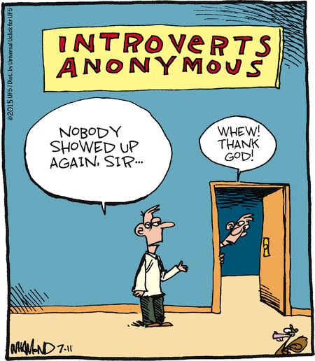 Mystery Fanfare: Cartoon of the Day: Introverts Anonymous