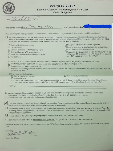 mimztraveldiaries: My U.S. Visa Journey Part 2 (221g administrative ...