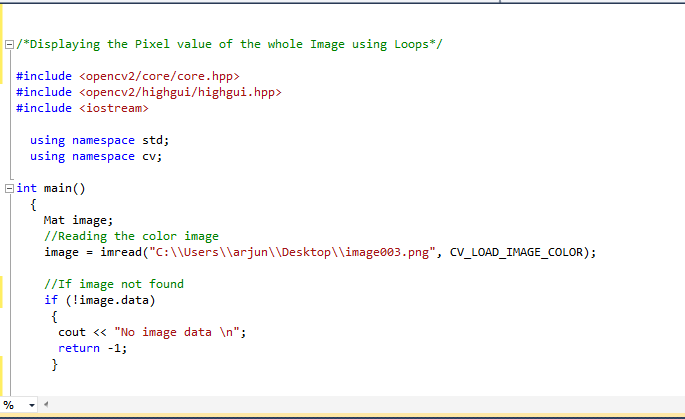 Opencv C Tutorial And Examples Accessing Pixel Value Of An Image Using Vec3b Function