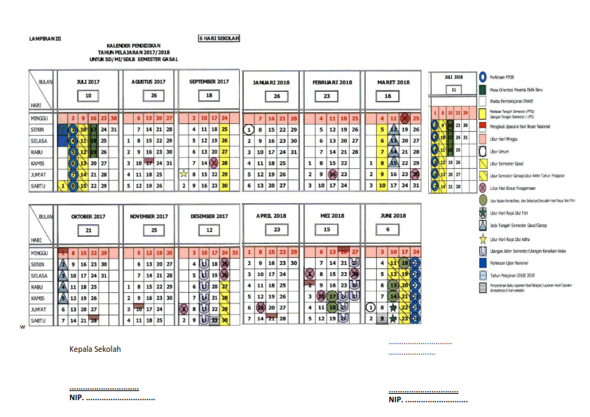 Kalender Pendidikan SD Tahun 2017/2018 - Kelas Virtualku