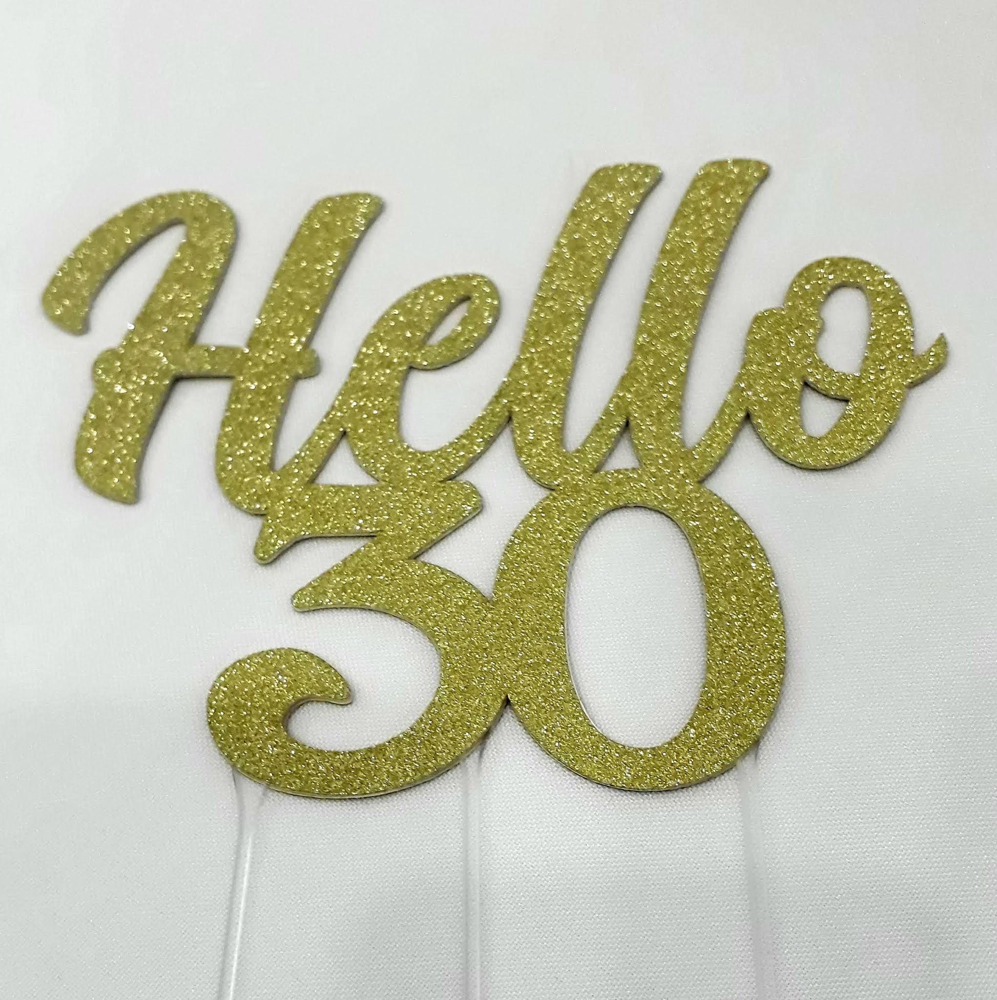 MinimandySign: Topper cake con glitter - Hello 30