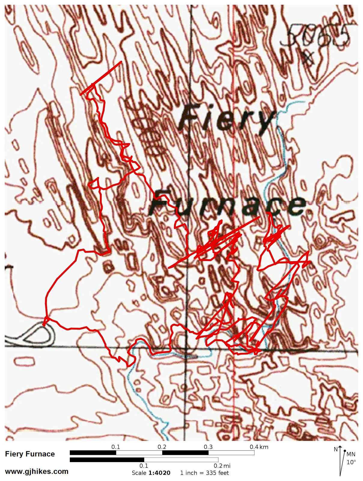 Fiery Furnace Arches Map
