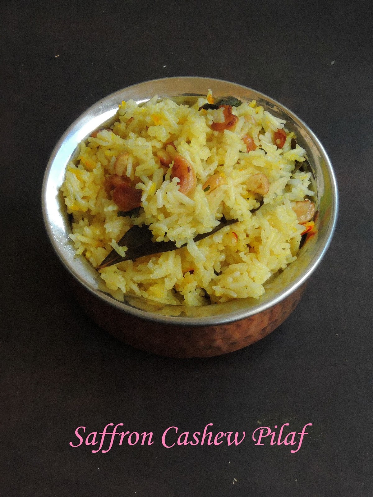 Priya's Versatile Recipes: Vegan Saffron Cashew Pilaf