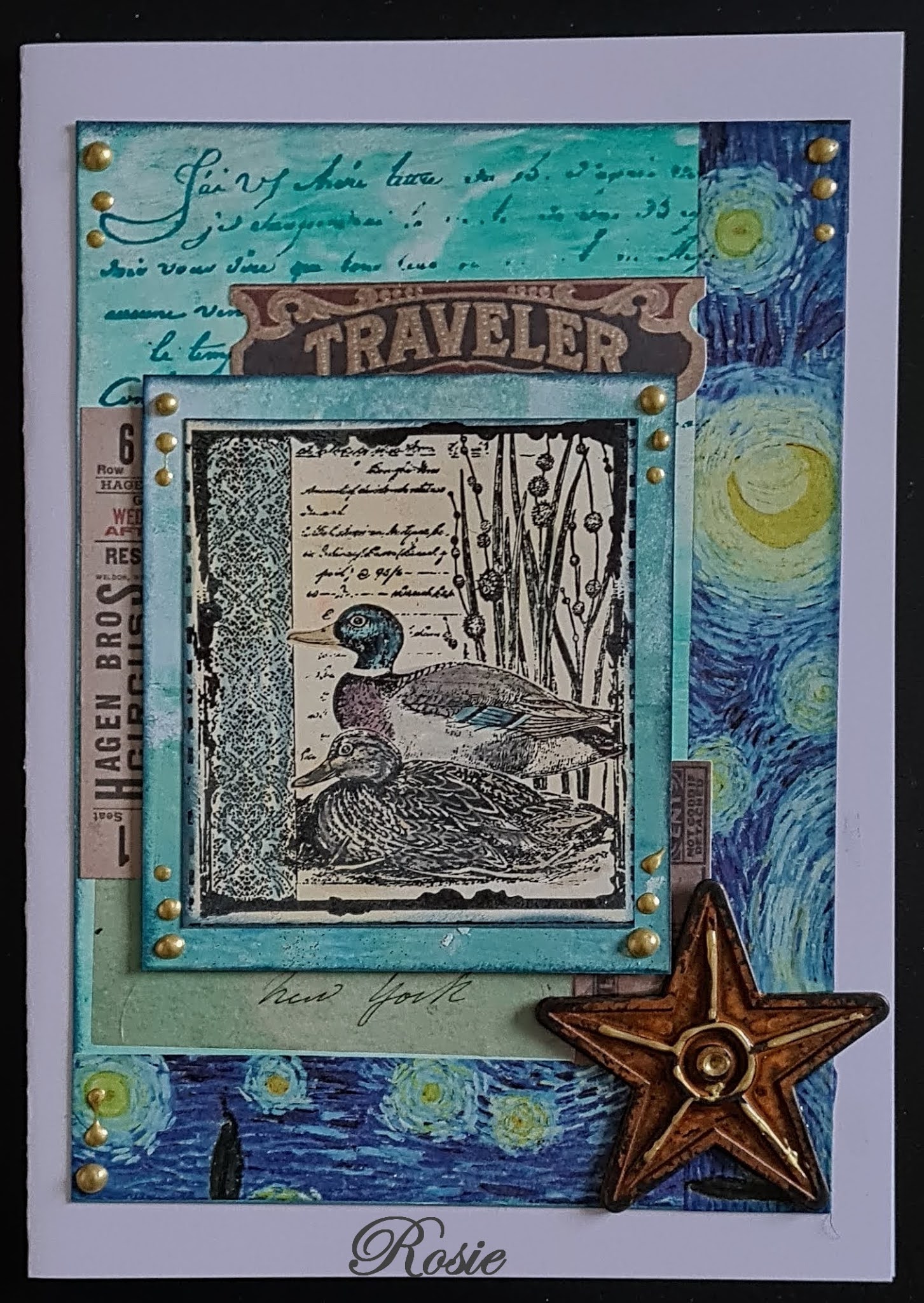 Rosie's Bastelwelt: DIN A 5 Karten mit Crafty Individuals Stempeln