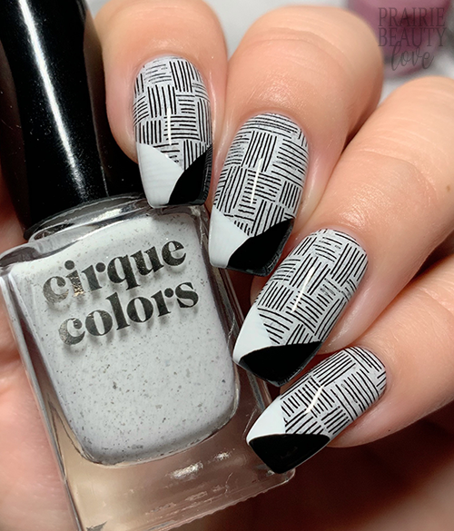 NAIL ART: Black & White Graphic Modified French Nails - Prairie Beauty