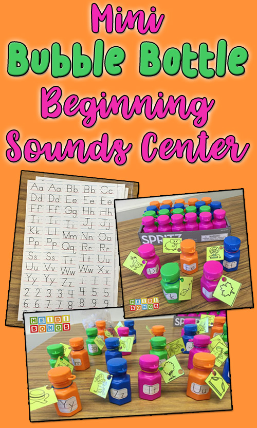 Mini Bubble Bottle Beginning Sounds Center!