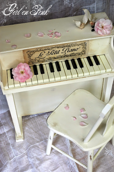 Girl in Pink: Le Petit Piano: A French Style Makeover for a Tiny Piano
