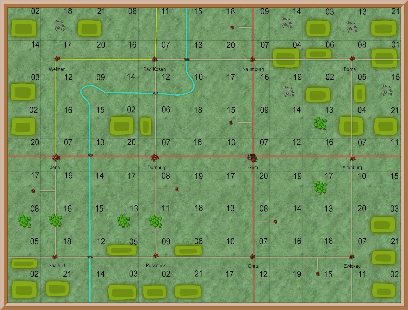 napoleonic wargaming: Wargame Map for Gera PBEM Campaign
