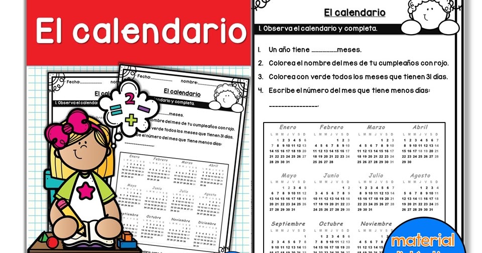 Tres ideas de como usar el calendario - Material Didactico para tus clases