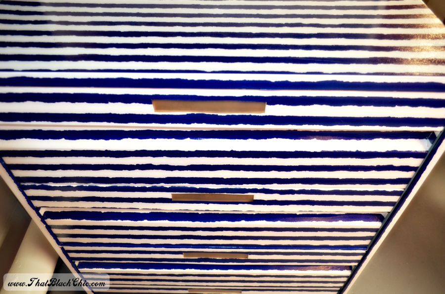 DIY: Pattern Cabinet Stripe Make-Over | That Black Chic