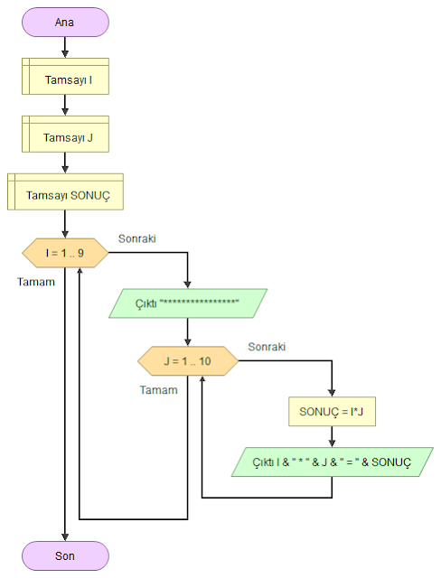 PROGRAM AKIŞ ŞEMASI - ÖRNEK 3 - Bir Matematikçi Bloğu / Bekir Bergin BAYSAL