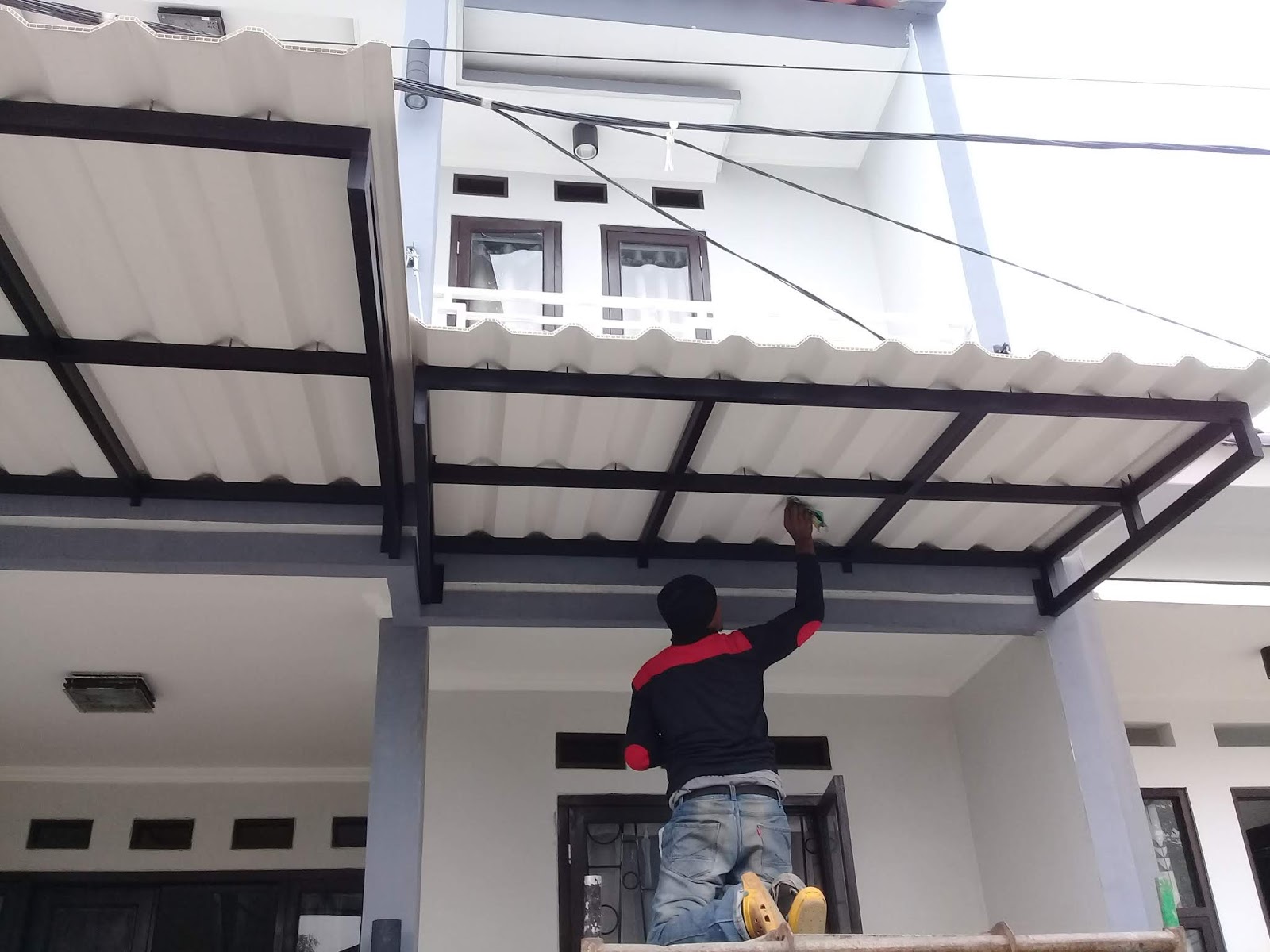 Canopy Besi Pemasangan Di kukusan Depok | BENGKEL LAS LISTRIK