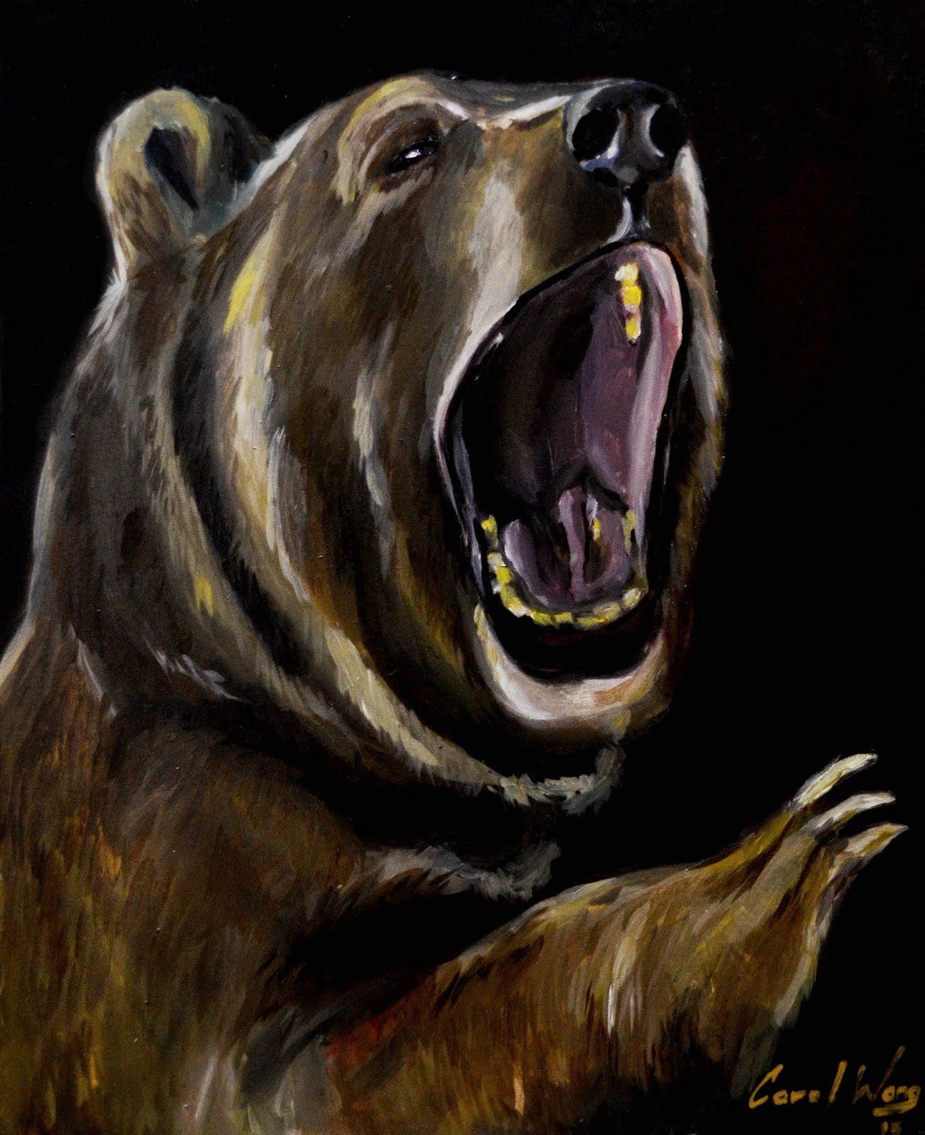 Carolina Wang Arte: Ursos, pintura a óleo