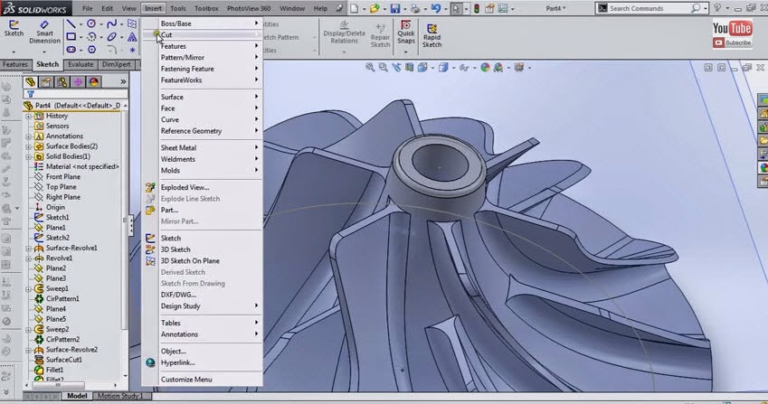 How To Create A Simple Modeling Turbine Rotor In Solidworks Tutorial