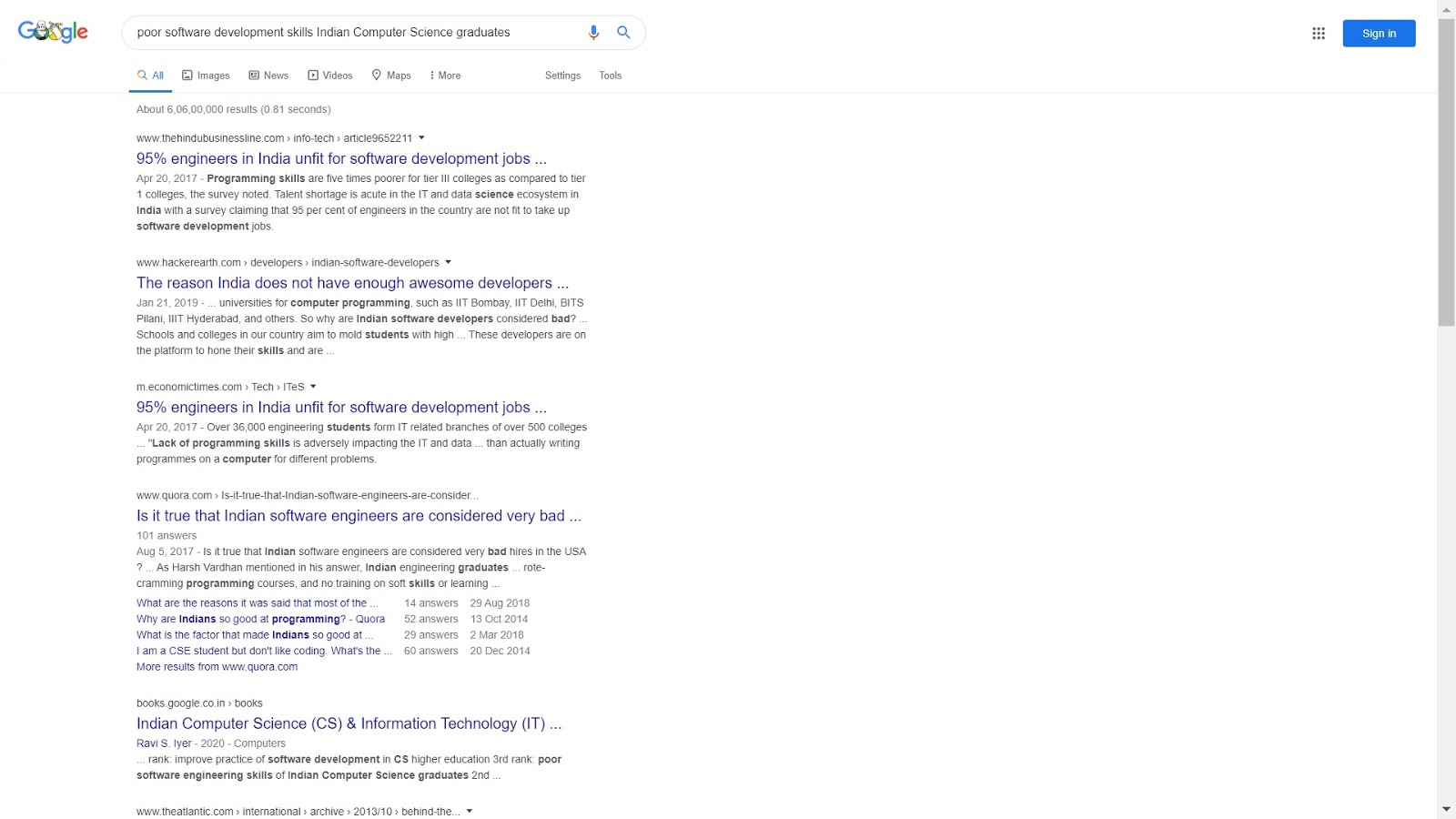Indian CS & IT Academic Reform (Past) Activism: More top Google search ...