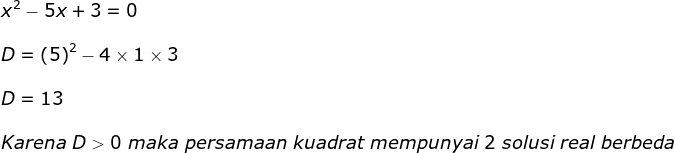 Rumus Diskriminan Persamaan kuadrat - Belajar Matematika Online
