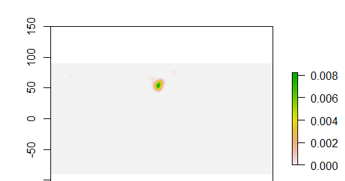 Creating a kernel density estimate map in R