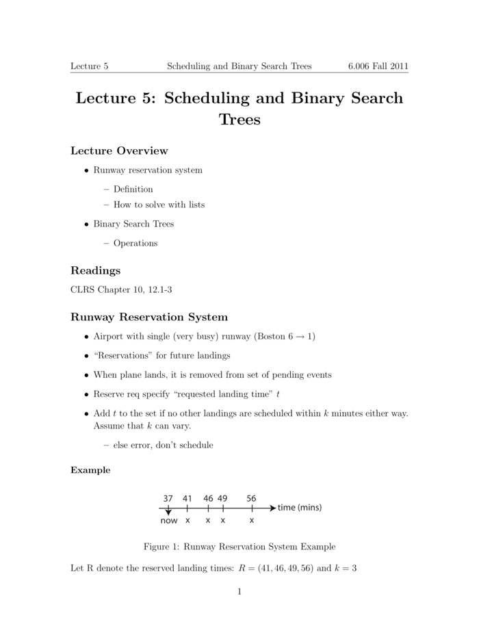 Mit Introduction To Algorithms Lecture 5 Binary Search Tree Bst