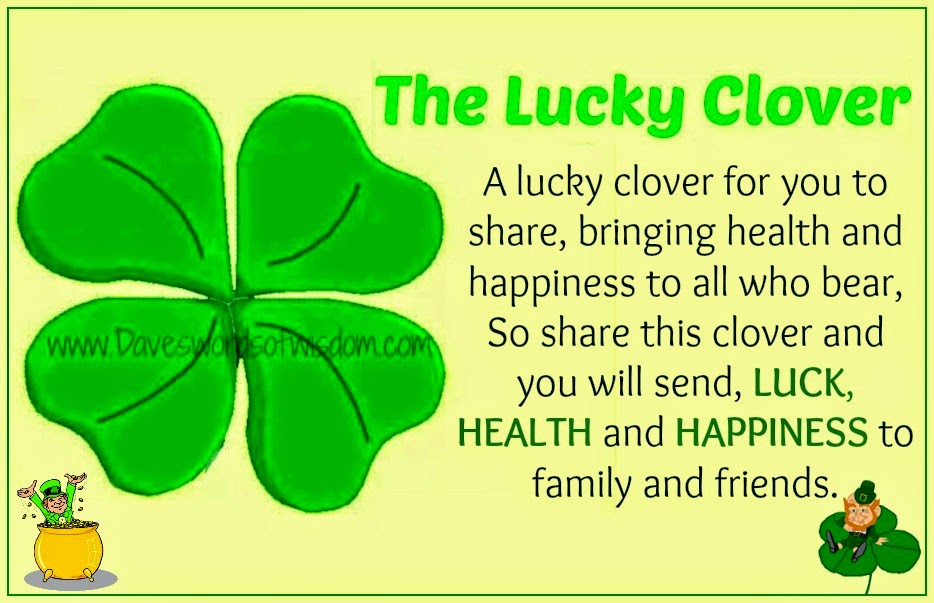 Daveswordsofwisdom.com: A Lucky 4-Leaf Clover.
