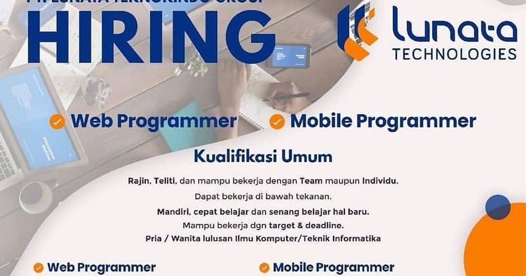 Loker Programmer PT Lunata Teknokindo Group - Info Lowongan Kerja Medan ...