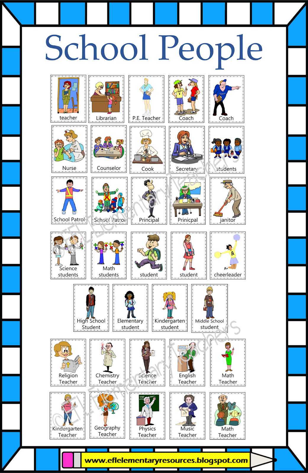 EFL Elementary Teachers: School people, workers and places