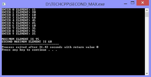 C Program To Find The Second Highest Element In A Given Array Devcpp