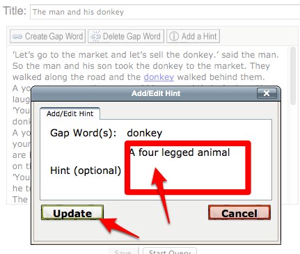 Nik's QuickShout: Create interactive cloze texts