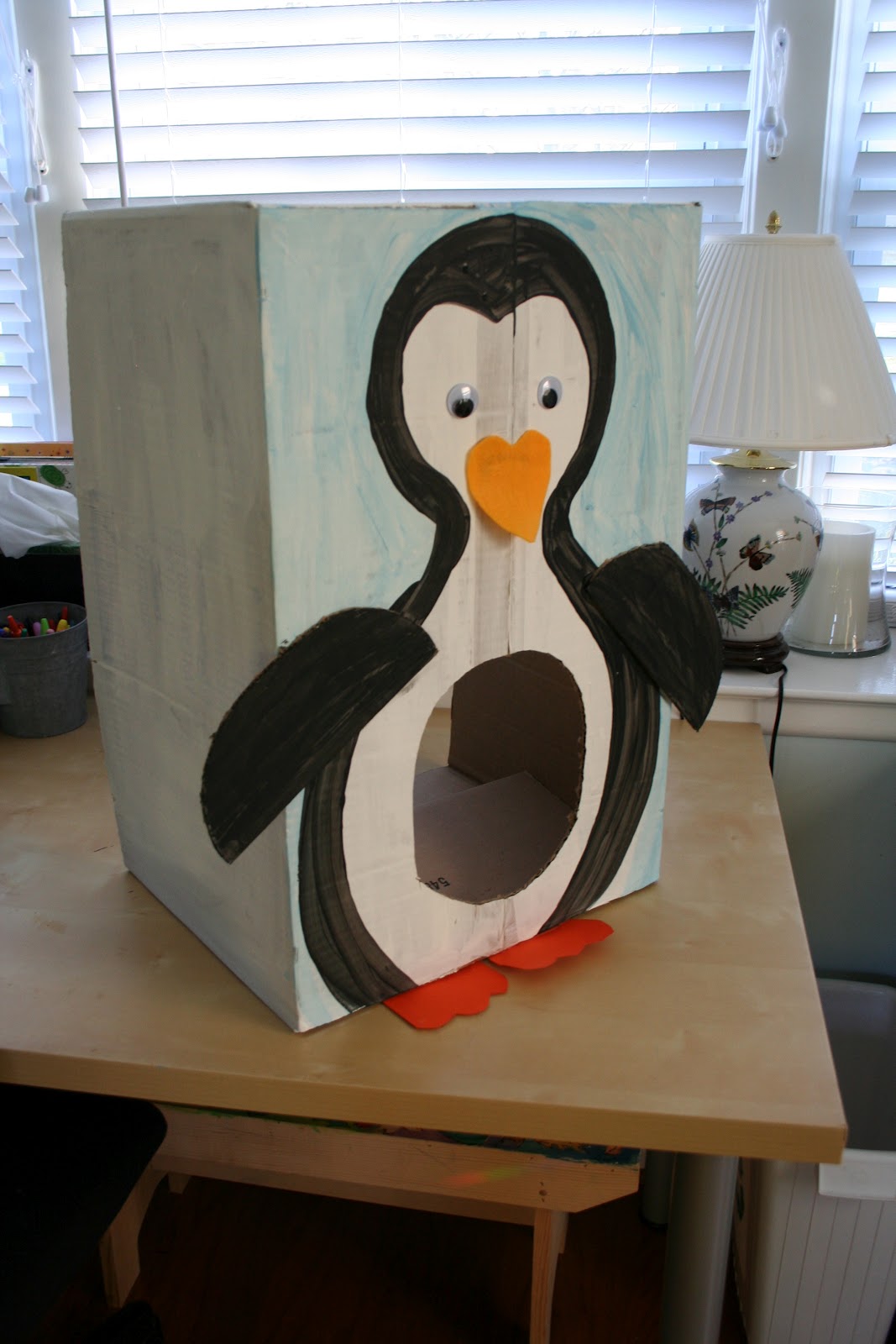 Pink And Green Mama Cardboard Penguin Toss Game And Fish Bean Bags Pink And Green Mama Cardboard Penguin Toss Game And Fish Bean Bags