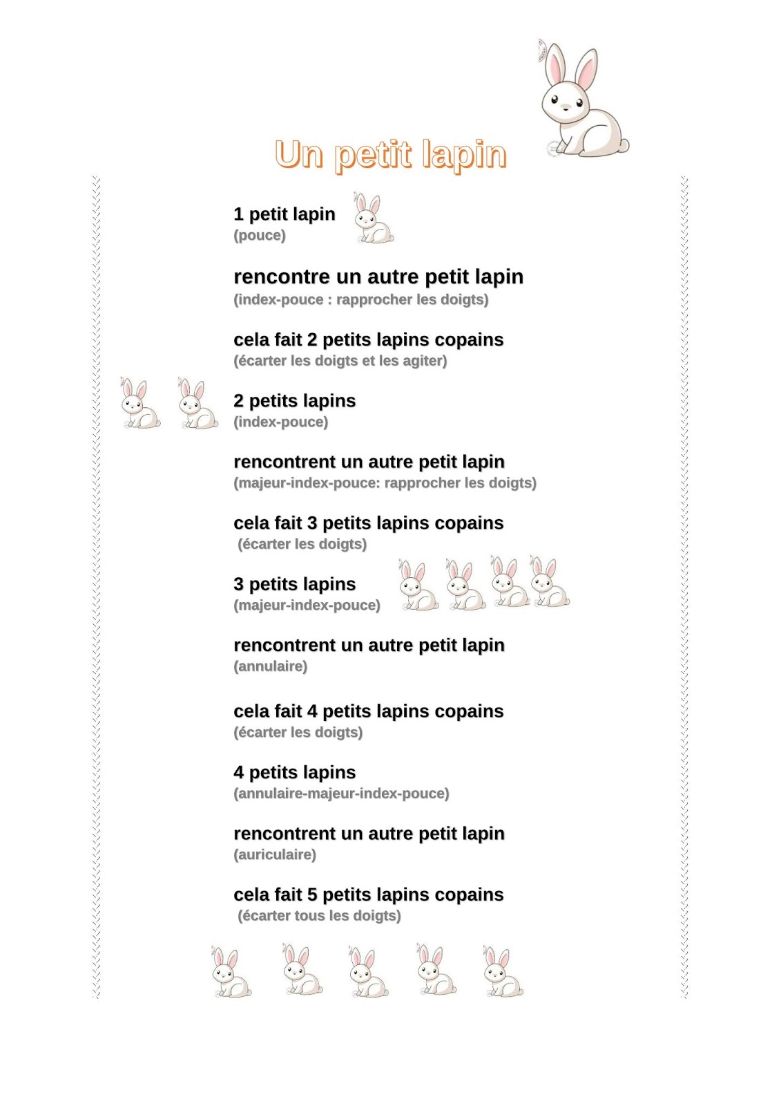 Comptine 3 : Un petit lapin