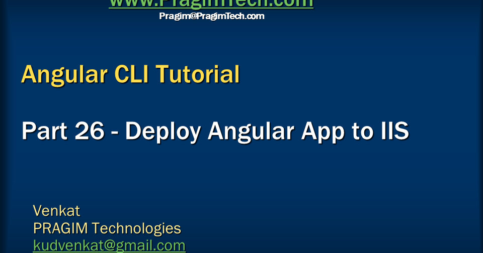Sql Server Net And C Video Tutorial Deploy Angular App To Iis Slides 6222
