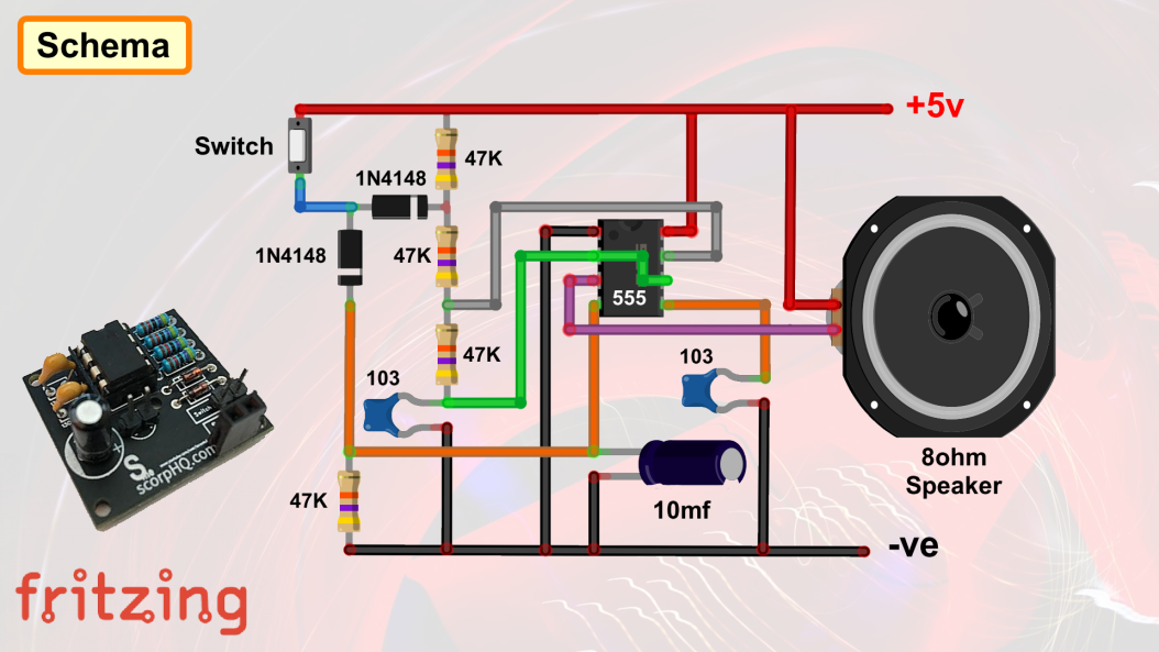 Two Tone Doorbell Using IC 555 - DIY Arduino, ESP8266, NodeMCU Projects