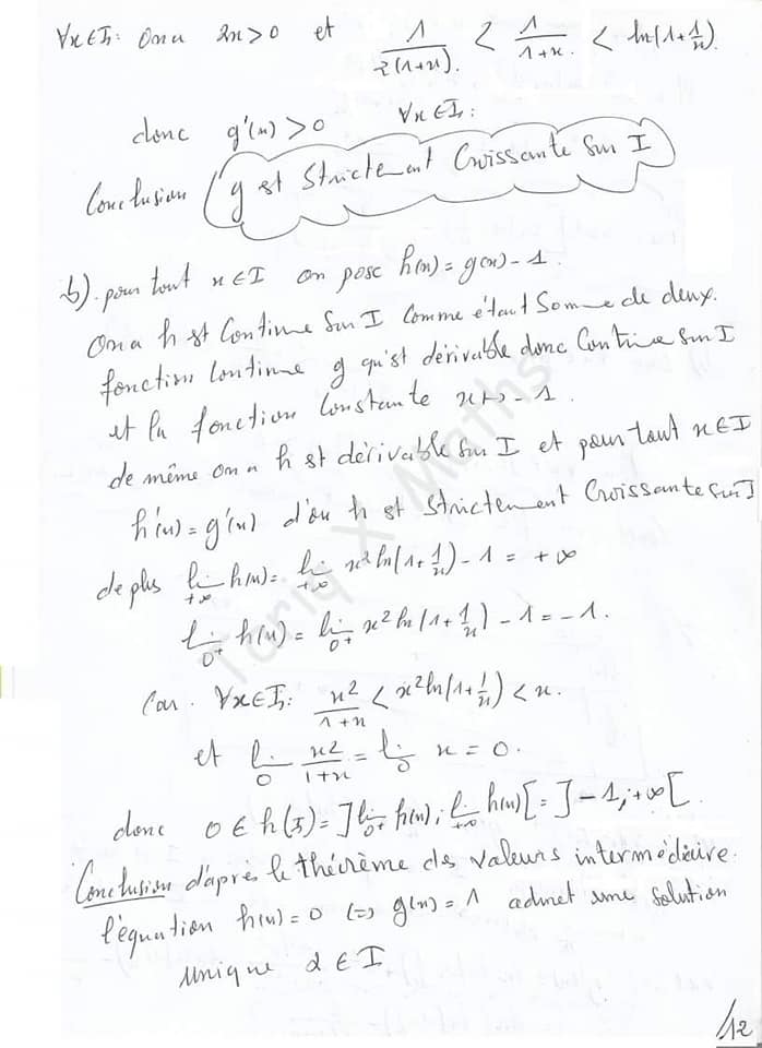 Correction Examen national 2020-sciences math-Mathématiques