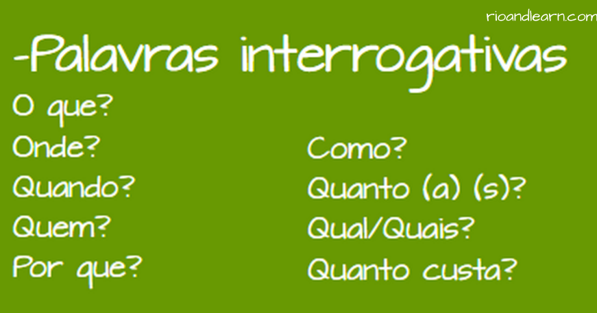 Olá! Como estás?: Revisão dos interrogativos