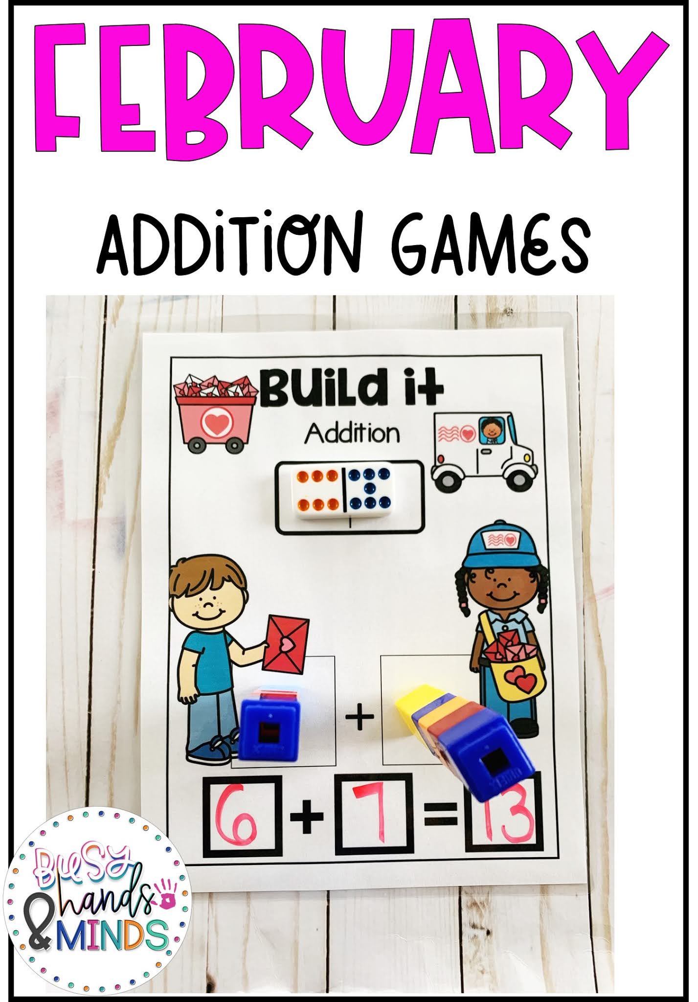 Valentine's Themed Addition Games | Busy Hands and Minds