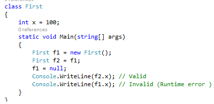 C Sharp(c#): Reference of a class in c sharp