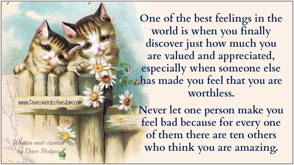 Daveswordsofwisdom.com: Never let anyone make you feel bad. Daveswordsofwisdom.com: Never let anyone make you feel bad.