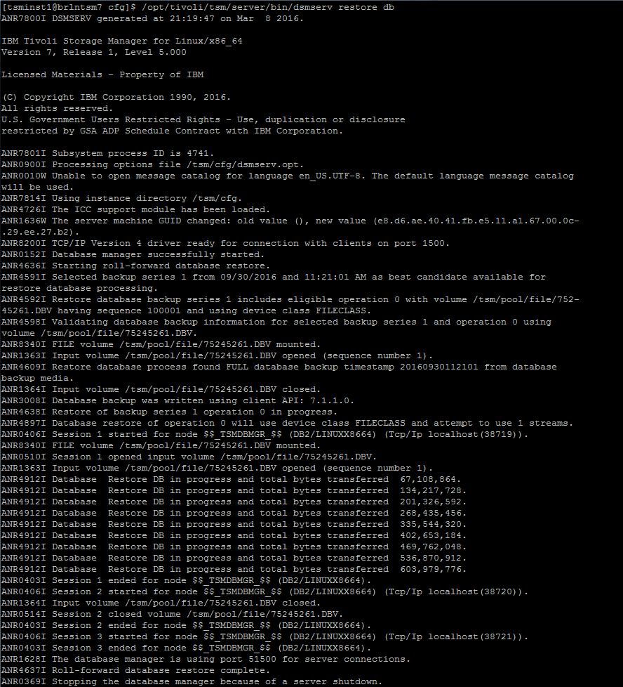 tsmXpert: TSM DB - Simples Restore DB