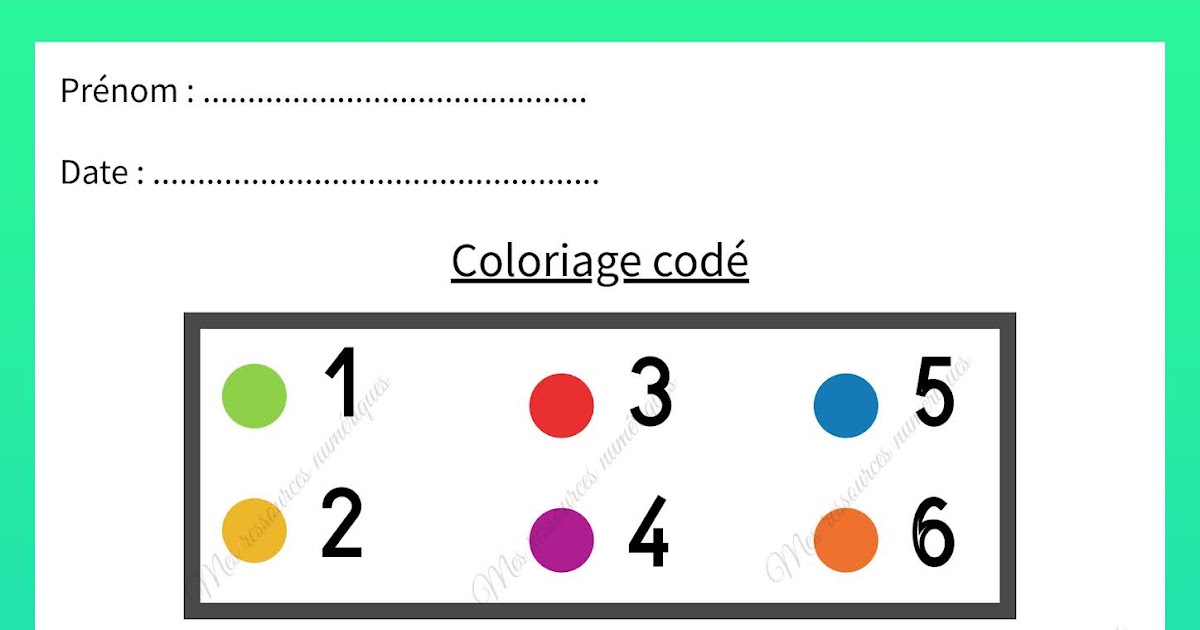 TÉLÉCHARGEZ GRATUITEMENT LE PDF - ACTIVITÉ - COLORIAGE CODÉ - CHIFFRES ...