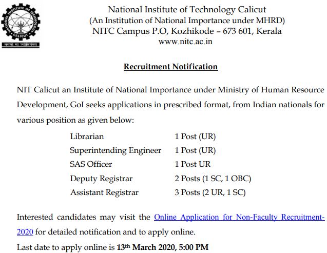 National Institute of Calicut (NITC) Previous Question Papers and ... National Institute of Calicut (NITC) Previous Question Papers and ...