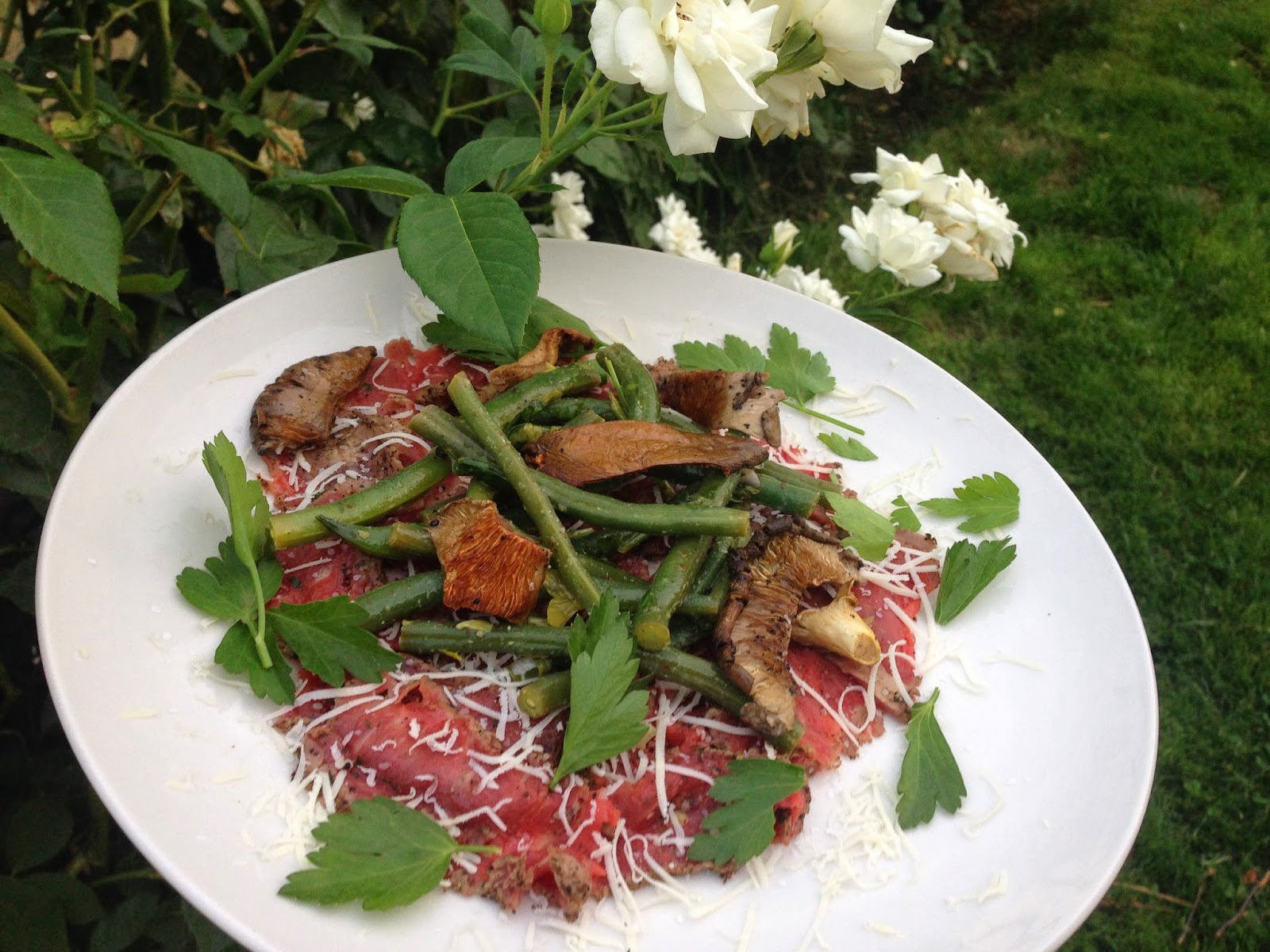 TheFatPastor: Beef Carpaccio with Lemon Thyme, Crispy Oyster Mushrooms ...