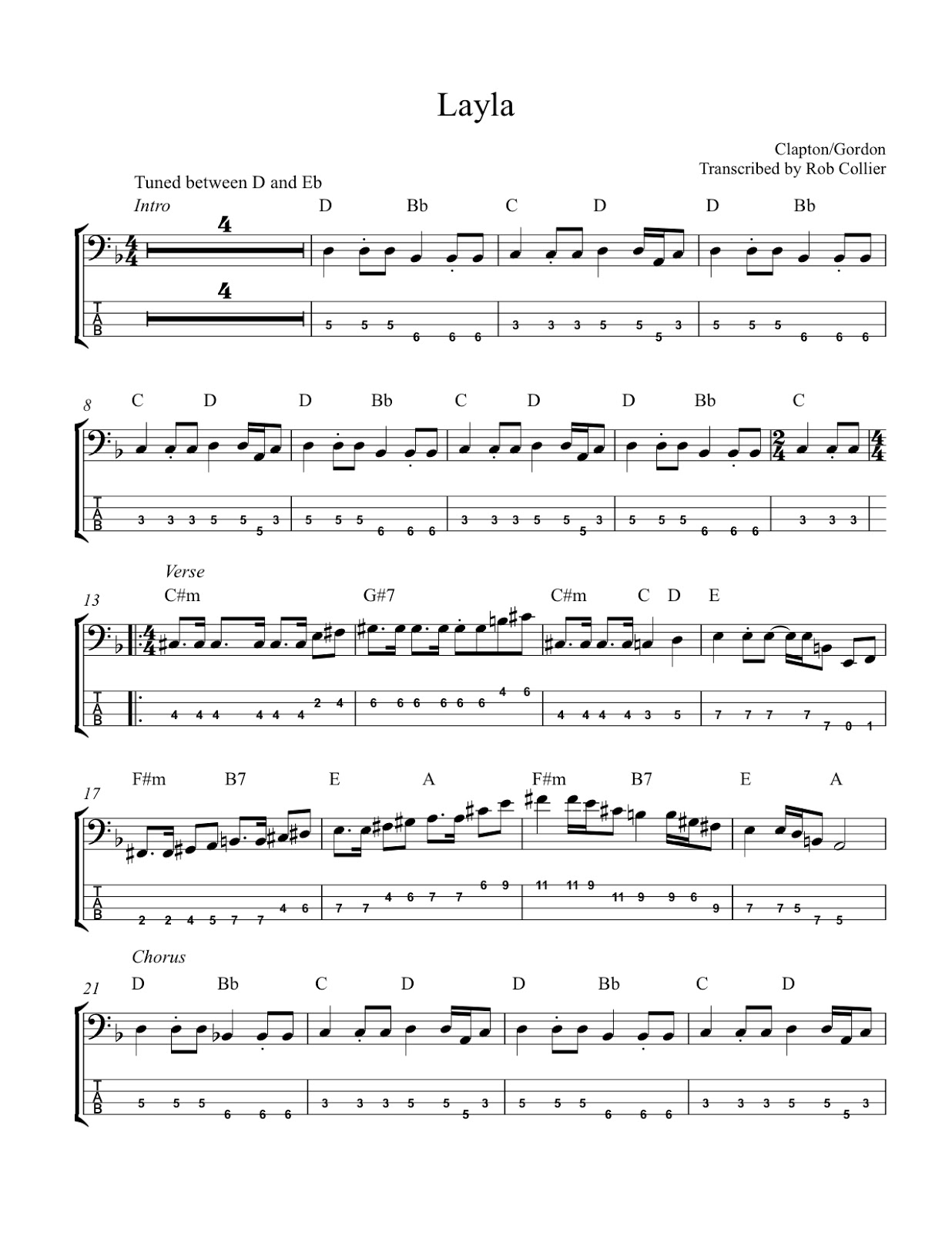 Carl Radle Bass Lines: Layla