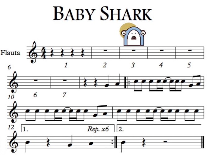 Música al Blasco: PARITURES FÀCILS 1: TOQUEM BABY SHARK