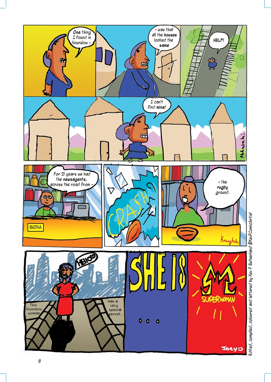 Kev F comic art: Hounslow Histories - Art Reach comic by kids